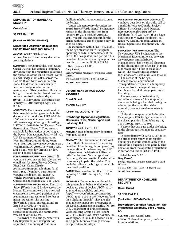 3516 Federal Register Vol - edocket access gpo: Fill out & sign online ...
