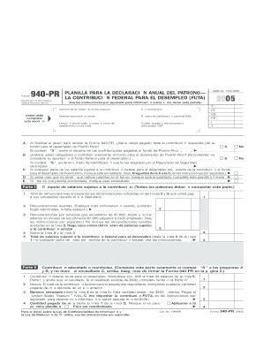 Fillable Online Forma 940-PR Department of the Treasury Internal ...