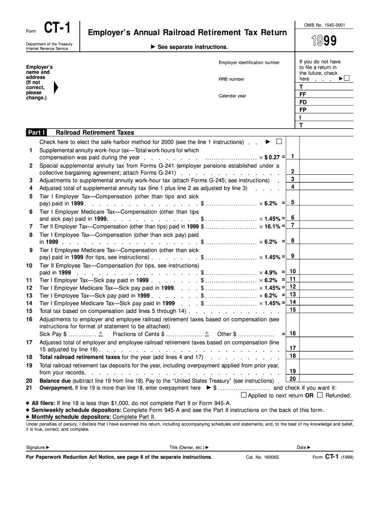 Fillable Online Employer’s Annual Railroad Retirement Tax Return Fax ...