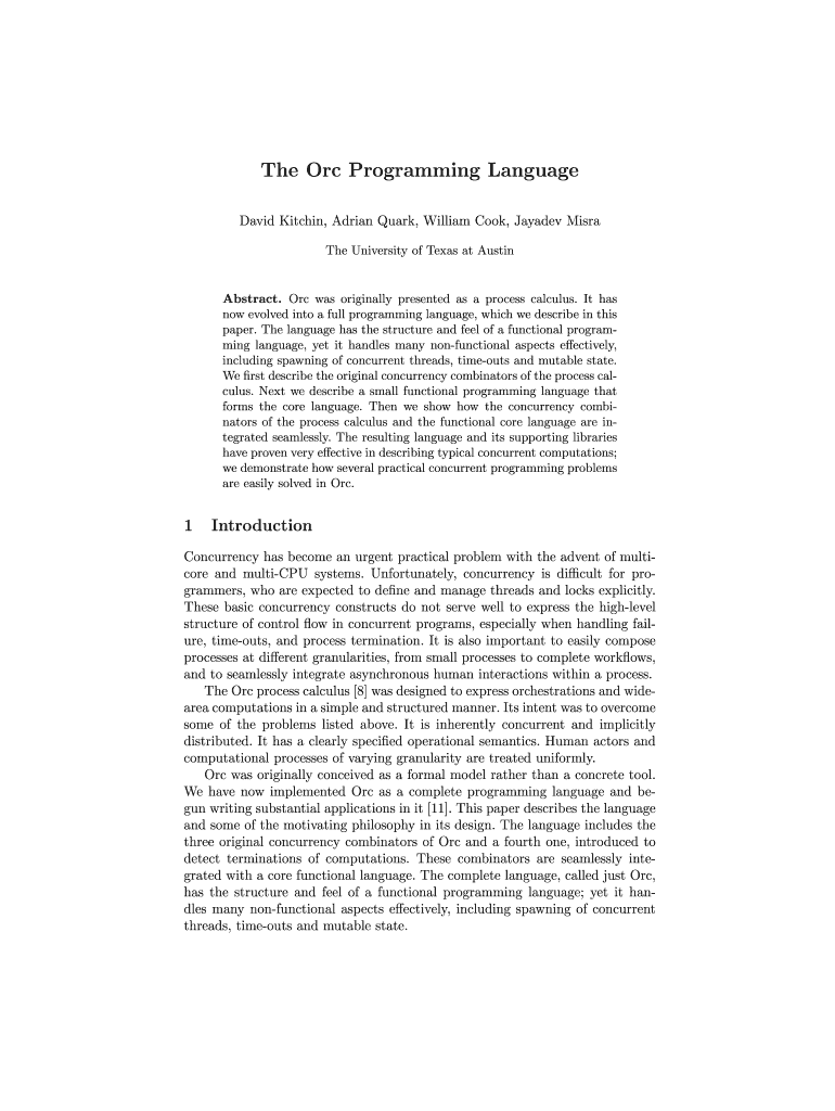 Fillable Online The Orc Programming Language Fax Email Print - pdfFiller