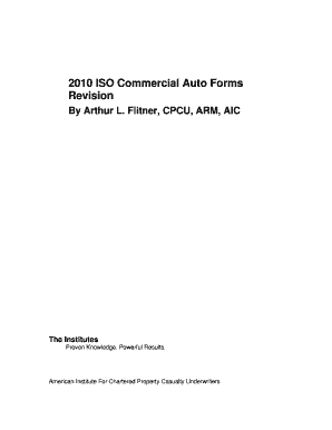 Fillable Online aicpcu 2010 ISO Commercial Auto Forms Revision - aicpcu ...