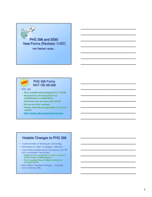Fillable Online PHS 398 and 2590 New Forms (Revision 11/07) Fax Email ...