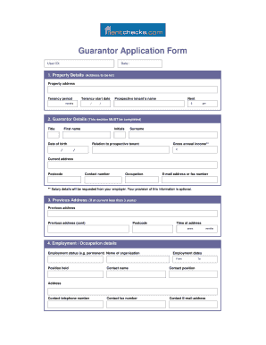 Fillable Online Guarantor Application Form Fax Email Print - pdfFiller