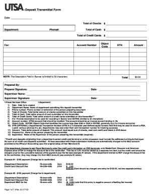 Fillable Online Deposit Transmittal Form Fax Email Print - pdfFiller