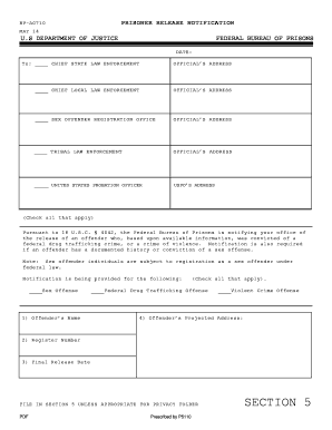 Fillable Online Prisoner Release Notification Fax Email Print - pdfFiller