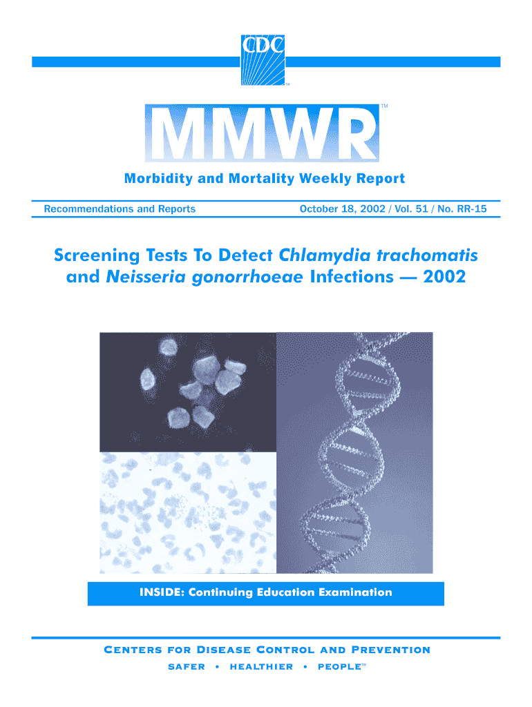 Fillable Online cdc Screening Tests To Detect Chlamydia trachomatis and ...