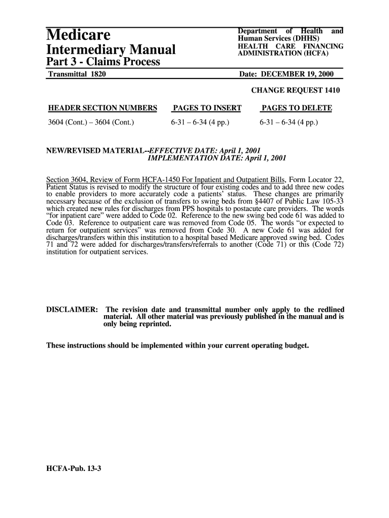 Fillable Online Medicare Claims Process Manual Fax Email Print - pdfFiller