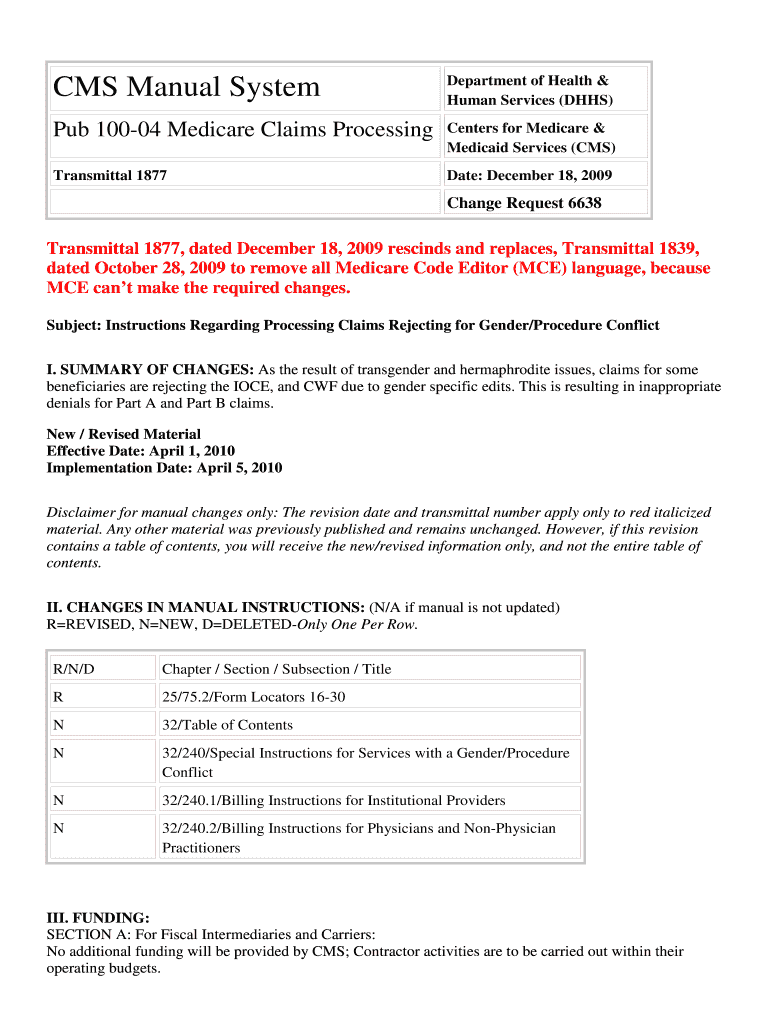 Fillable Online Pub 100-04 Medicare Claims Processing Fax Email Print - pdfFiller