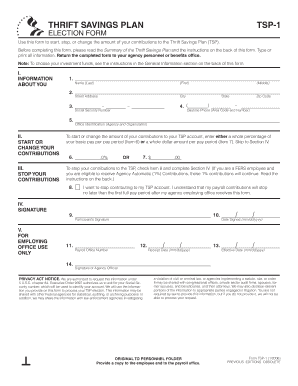 Fillable Online doi Form: TSP-1, Election Form (1/2006) - 2 pages - doi ...