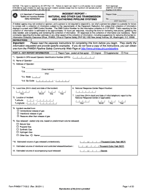 Fillable Online phmsa dot this report is required by 49 cfr part 191 49 ...