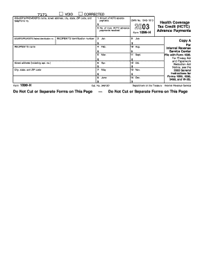 Fillable Online irs 7171 VOID CORRECTED 1 Amount of HCTC advance ...