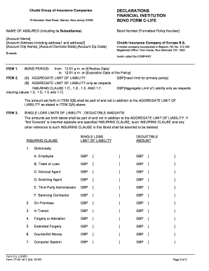 Fillable Online chubb form 17 02 1411 Fax Email Print - pdfFiller