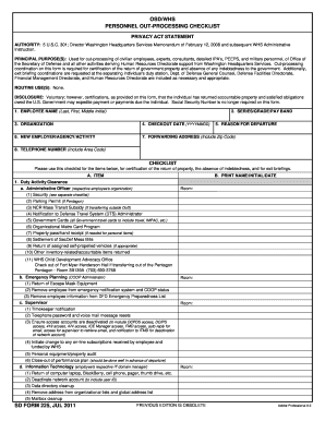 Fillable Online dtic SD Form 225, OSD/WHS Personnel Out-Processing ...