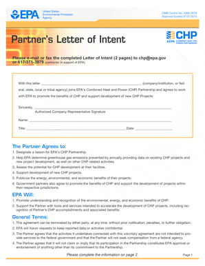 Fillable Online EPA Combined Heat and Power Partnership Letter of ...