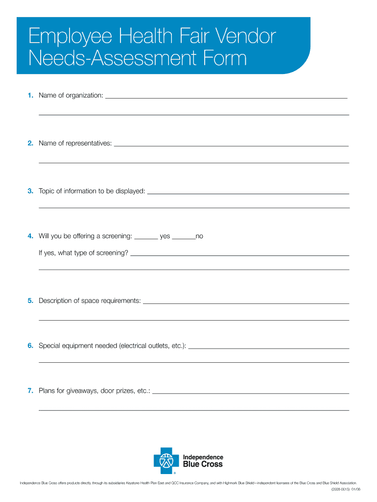 Fillable Online Employee Health Fair Vendor Fax Email Print - pdfFiller