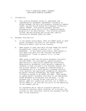 Fillable Online OEPA/USEPA Working Document Fax Email Print - pdfFiller