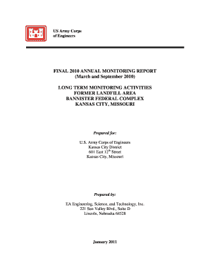 Fillable Online epa usace annual monitoring report form Fax Email Print ...
