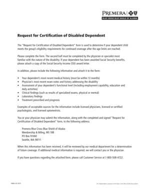 Fillable Online The Request for Certification of Disabled Dependent ...