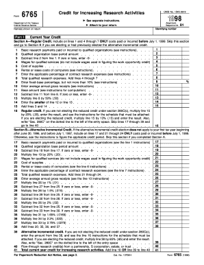 1998 Form 6765. Credit For Increasing Research Activities - Irs - Fill ...
