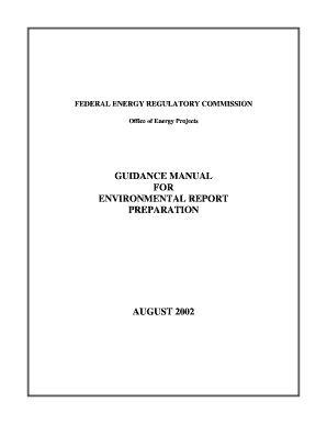 Fillable Online ferc ENVIRONMENTAL REPORT PREPARATION Fax Email Print ...
