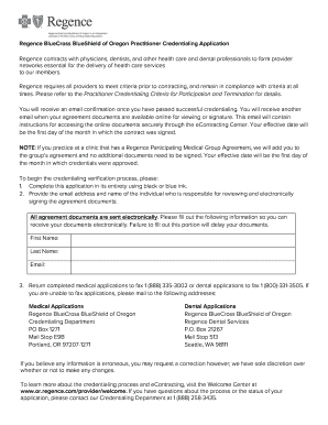 Fillable Online Regence BlueCross BlueShield of Oregon Practitioner ...