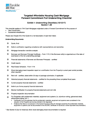 Fillable Online Forward Commitment Full Underwriting Checklist Fax ...