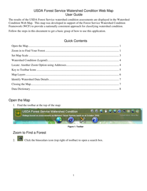 Fillable Online fs fed USDA Forest Service Watershed Condition Web Map User Guide ... - fs fed ...