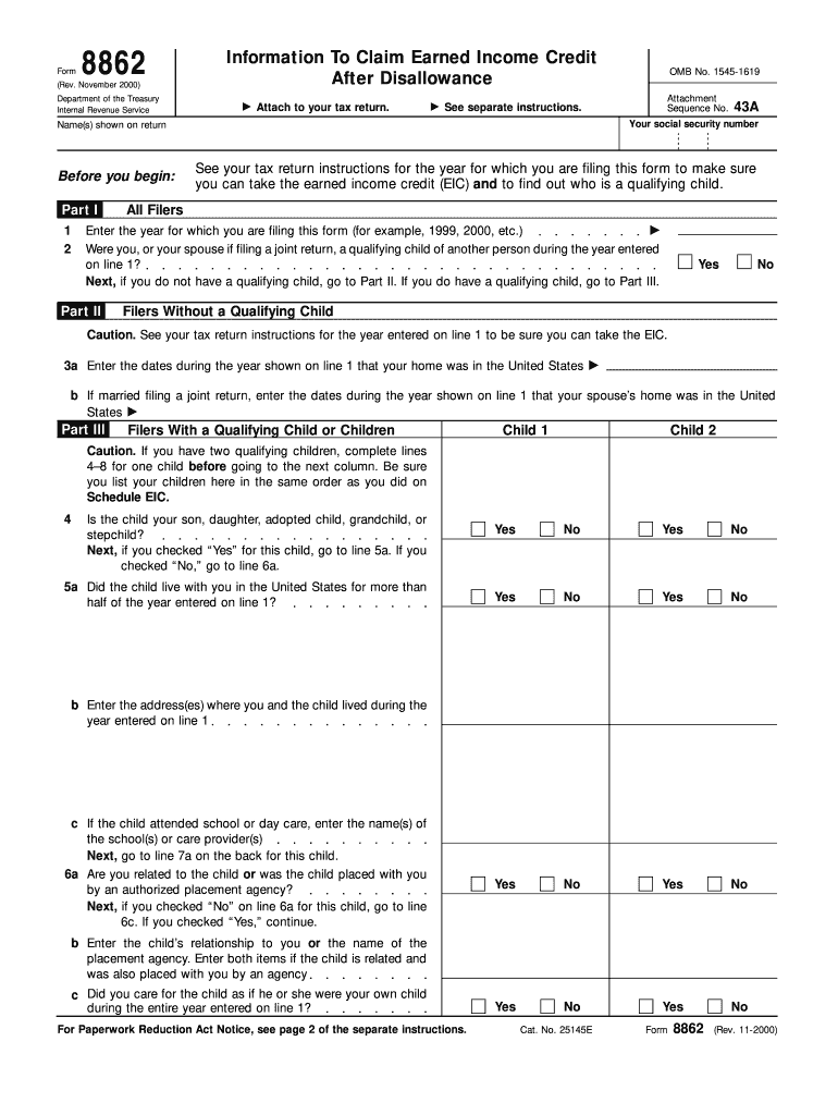 Form 8862 Meaning Fill Online Printable Fillable Blank PdfFiller