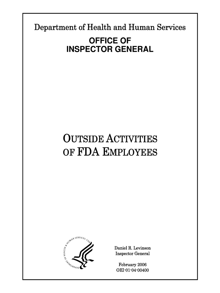 Fillable Online Outside Activities of FDA Employees Fax Email Print ...