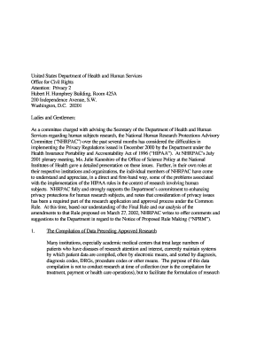 Fillable Online hhs NHRPAC Comment Letter on HIPAA NPRM -- April 2002 ...
