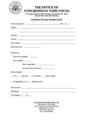 Fillable Online Client Intake Form - Passport Health Fax Email Print ...