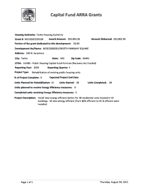 Fillable Online Capital Fund ARRA Grants Application Fax Email Print ...