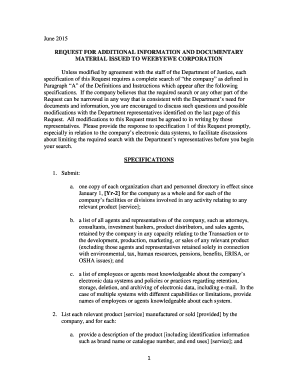 Fillable Online justice Model Second Request - US Department of Justice - justice Fax Email ...