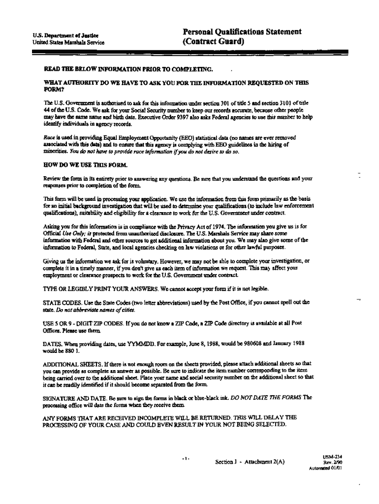 Fillable Online justice us department of justice united states marshals ...