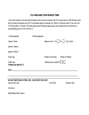 Fillable Online 175wg ang af Tour Request Form Fax Email Print - pdfFiller