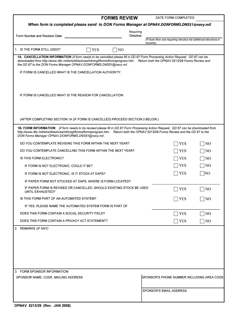 Fillable Online OPNAV 5213/29 Forms Review Fax Email Print - pdfFiller