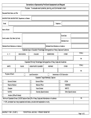 Fillable Online cnrc navy Convention or Sponsorship Pre-Event ...