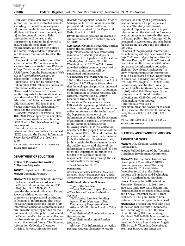 Federal Register Notice - National Institute of Standards and: Fill out ...