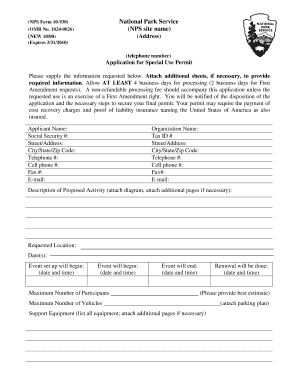 Fillable Online nps Special Use Permit Application - National Park ...
