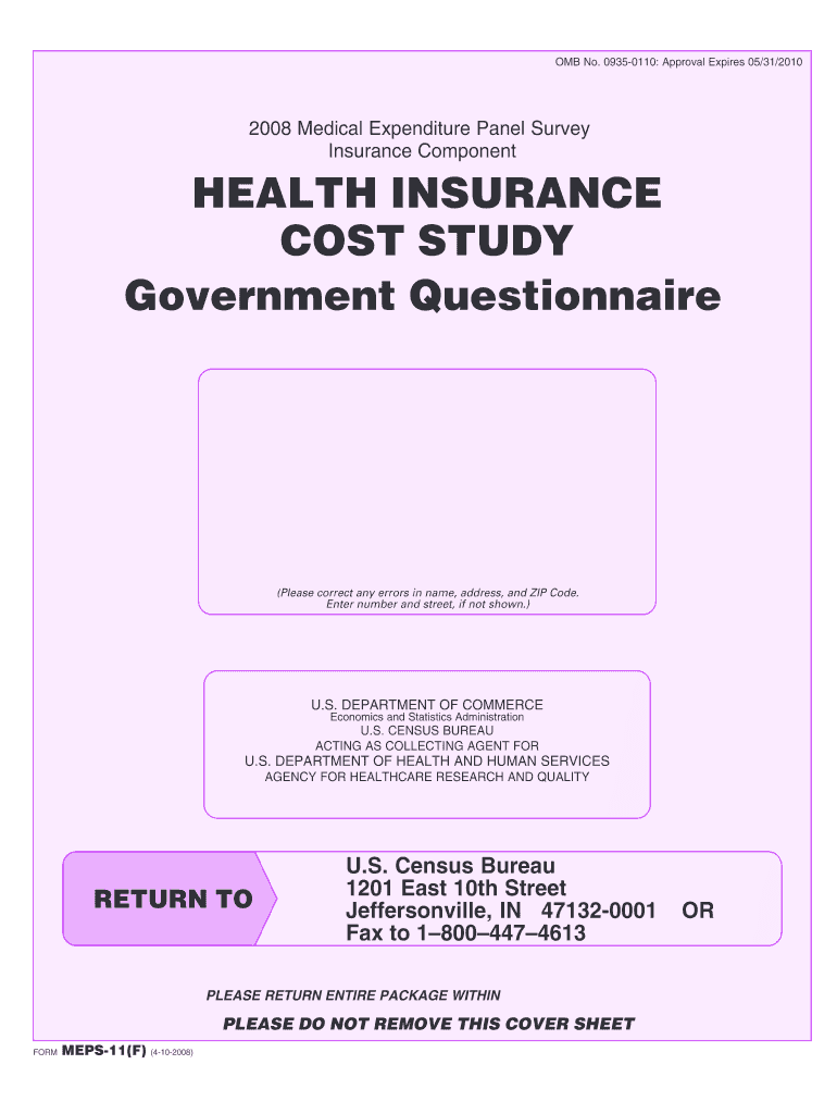 Insurance Component - meps ahrq: Fill out & sign online | DocHub