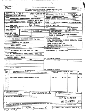 Fillable Online pbadupws nrc NRC FORM 7 (1281) 10 CFR 110 U - pbadupws ...