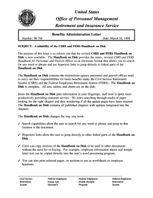 Fillable Online opm Number 98-704 - opm Fax Email Print - pdfFiller