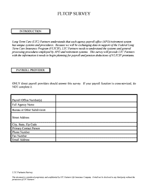 Fillable Online FLTCIP Survey for Payroll Providers Fax Email Print ...