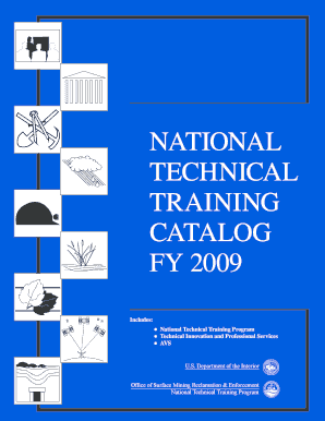 Fillable Online tips osmre NatioNal techNical traiNiNg catalog FY 2009 ...