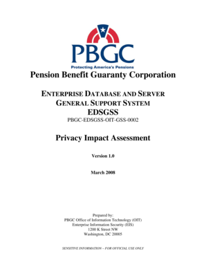 Fillable Online pbgc Privacy Impact Assessment - Pension Benefit ...