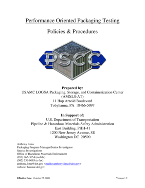 Fillable Online phmsa dot Performance Oriented Packaging Testing ...