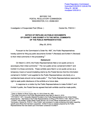 Fillable Online Investigation of Suspended Post Offices - Docket No ...