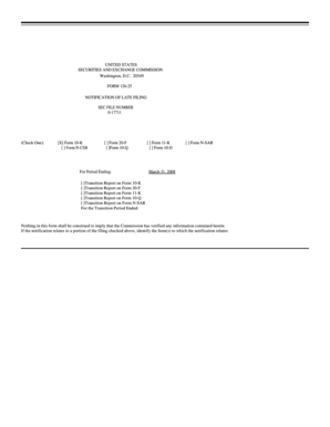 Fillable Online edgar sec 20549 FORM 12b-25 NOTIFICATION OF LATE FILING ...