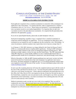 Medical Examination Instructions - Fill and Sign Printable Template Online