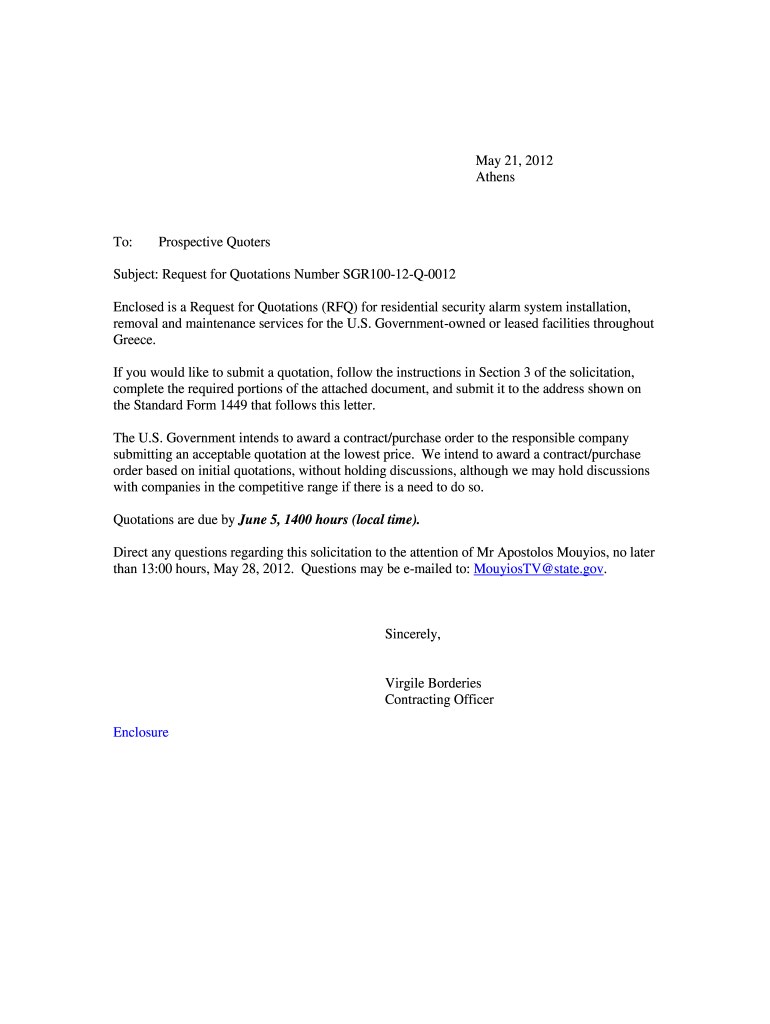 Price Quotation Re Letter Format And Samples Images And Photos 